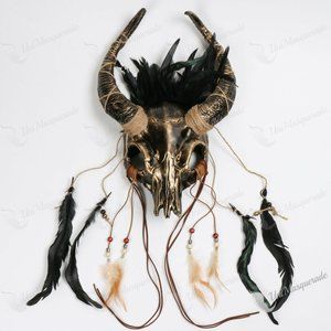 UniMasquerade | Accessories | Devil Animal Skull Bull Ox Horns Mask ...